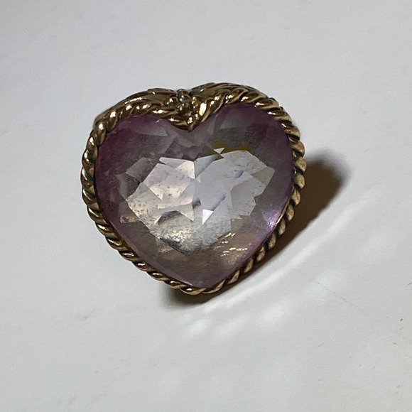Sajen | Jewelry | Sajen In Heart Shaped Pink Harlequin Cut Ring Size ...